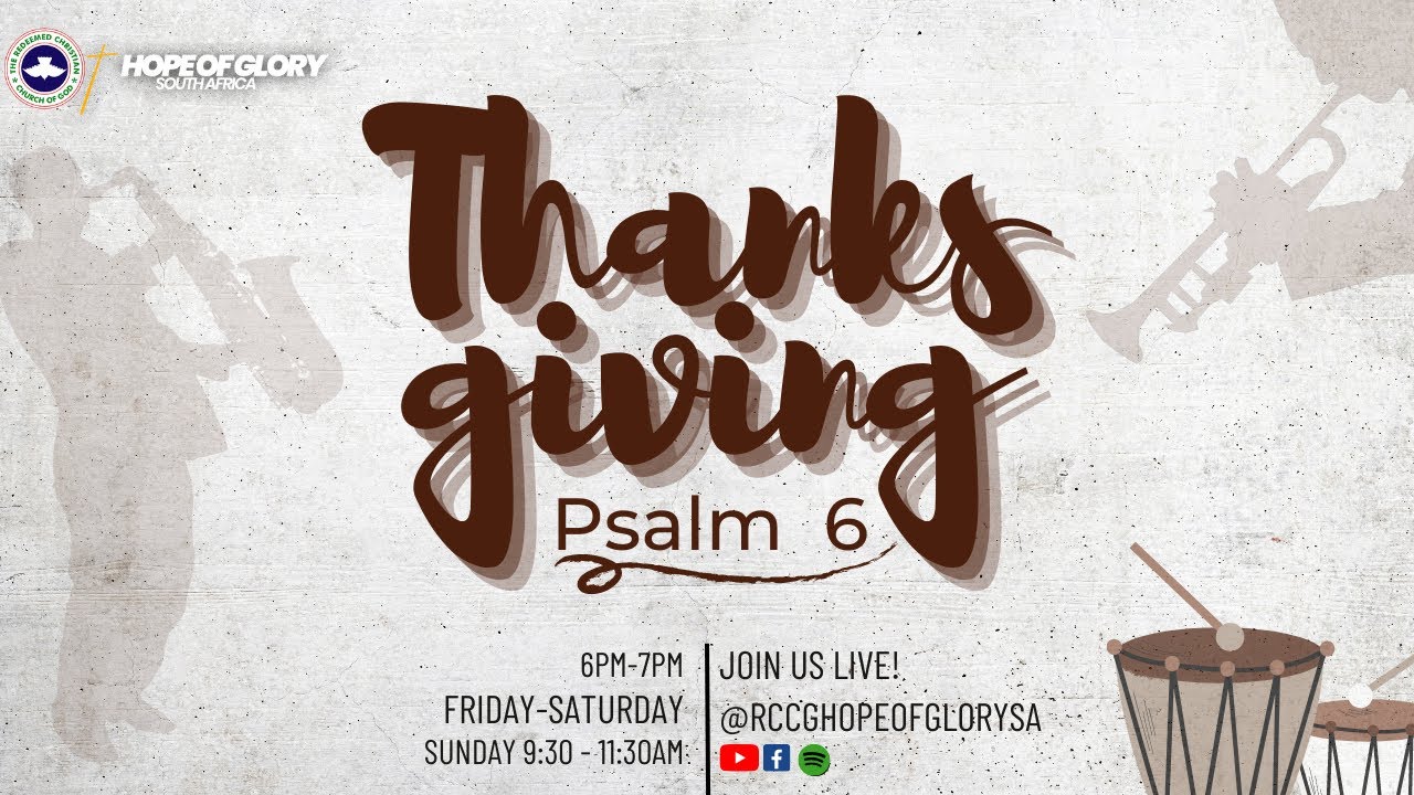 THANKSGIVING || Pst. Sola Dada || RCCG HOPE OF GLORY SOUTH AFRICA - YouTube