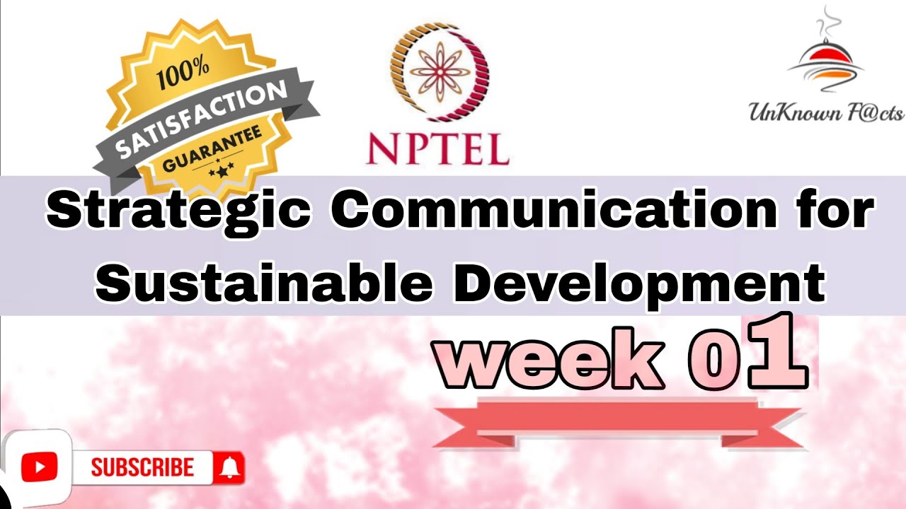 STRATEGIC COMMUNICATION FOR SUSTAINABLE DEVELOPMENT WEEK 1 ASSIGNMENT ...