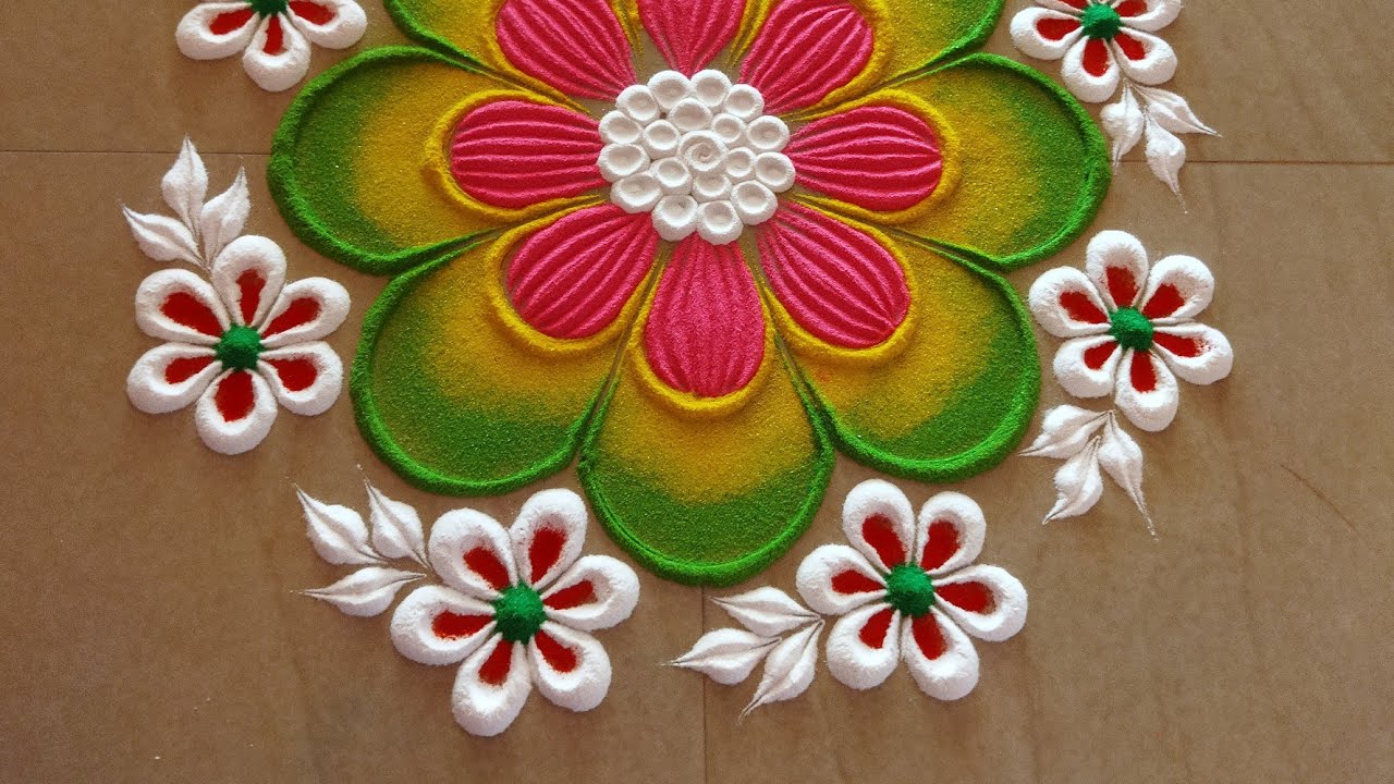 simple rangoli design🌹🌹|| Beginners rangoli design|| Rangoli by kalai ...