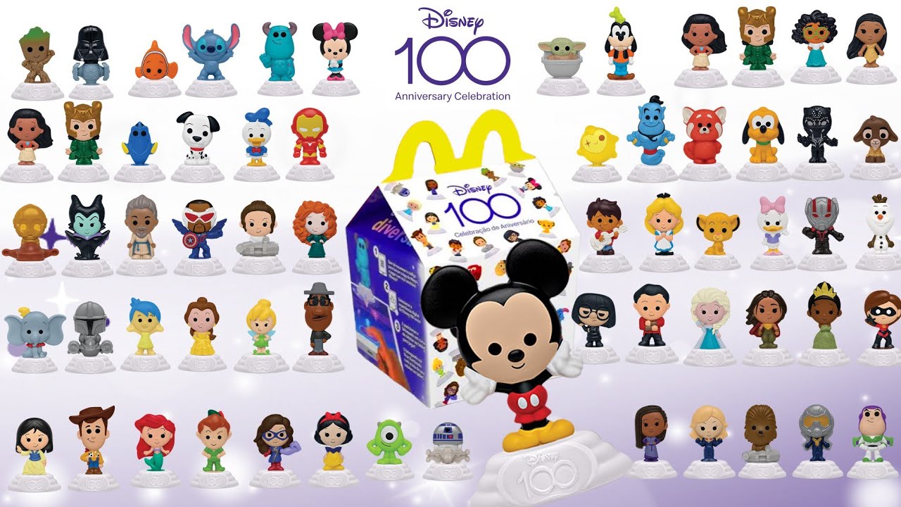 Vale a Pena? Nova Coleção Disney 100 Todos os 62 Bonecos MCLanche Feliz ...