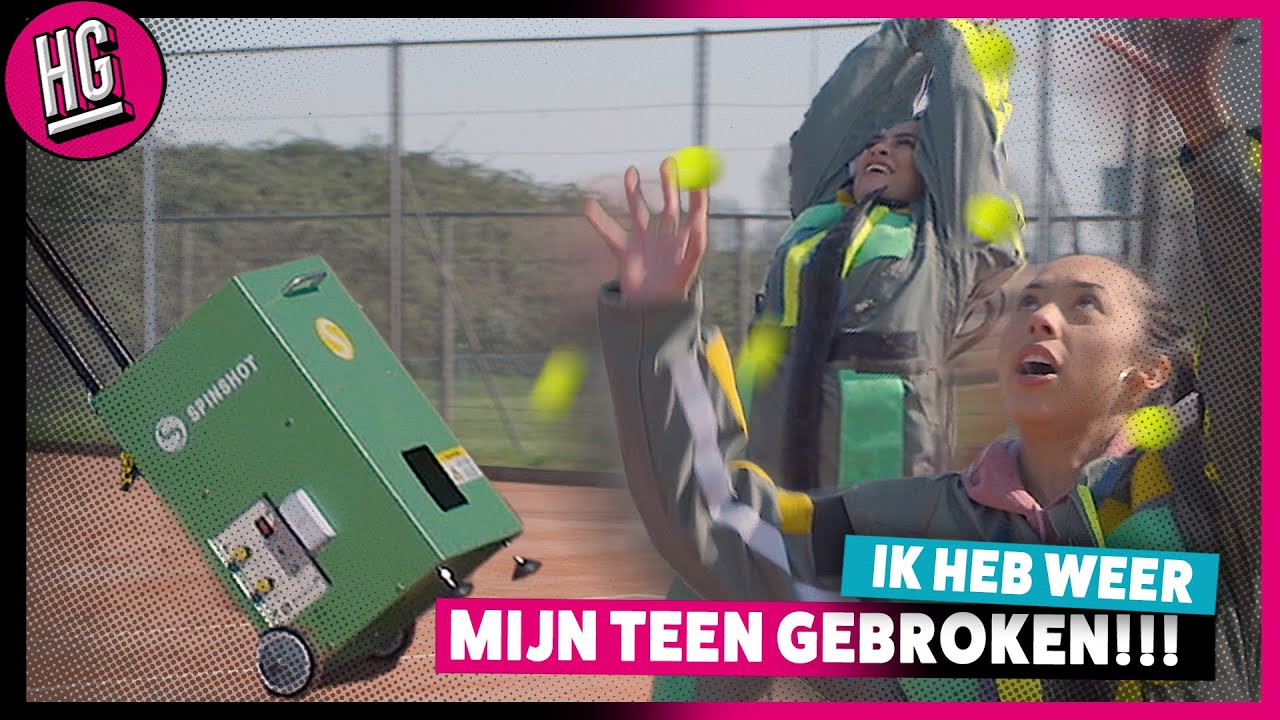 Marijn: "Ik wil ELKE BAL pakken!" I Hooligirls vangen TENNISBALLEN met ...