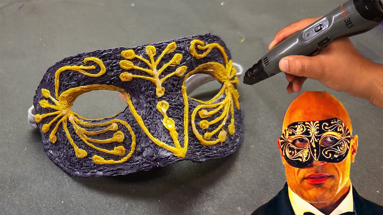 red notice face mask making with 3d pen |3d pen art | DM - YouTube