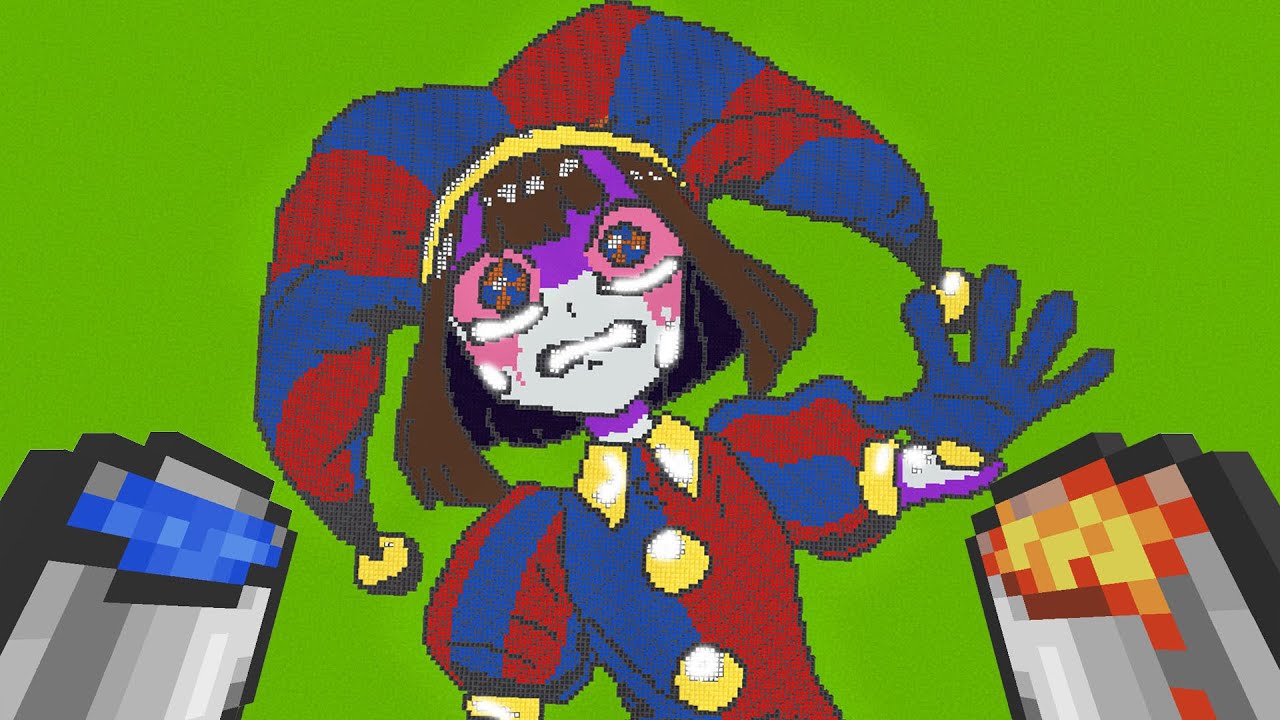How to draw Pomni in minecraft Amazing digital circus №3 - YouTube