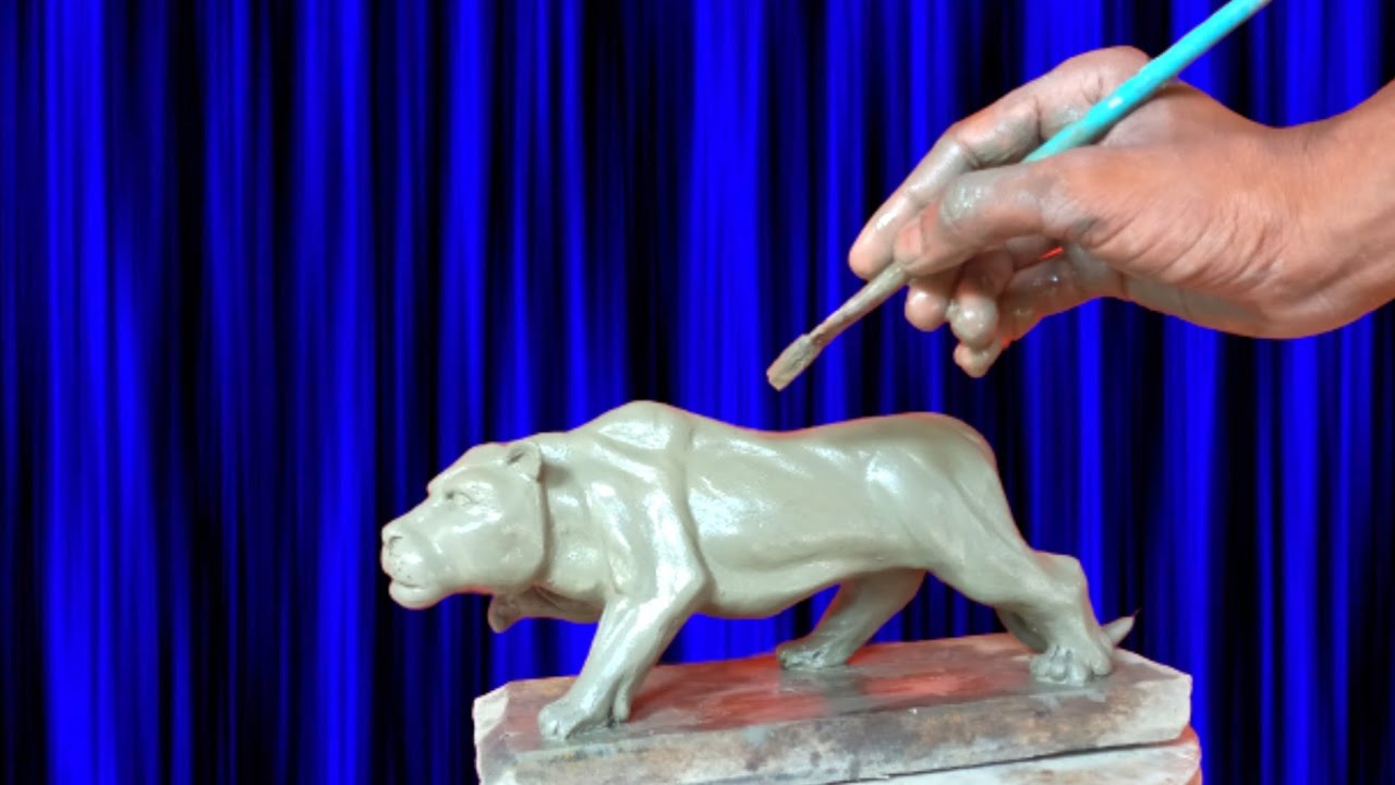 How to make leopard with clay | tiger making and clay art - YouTube