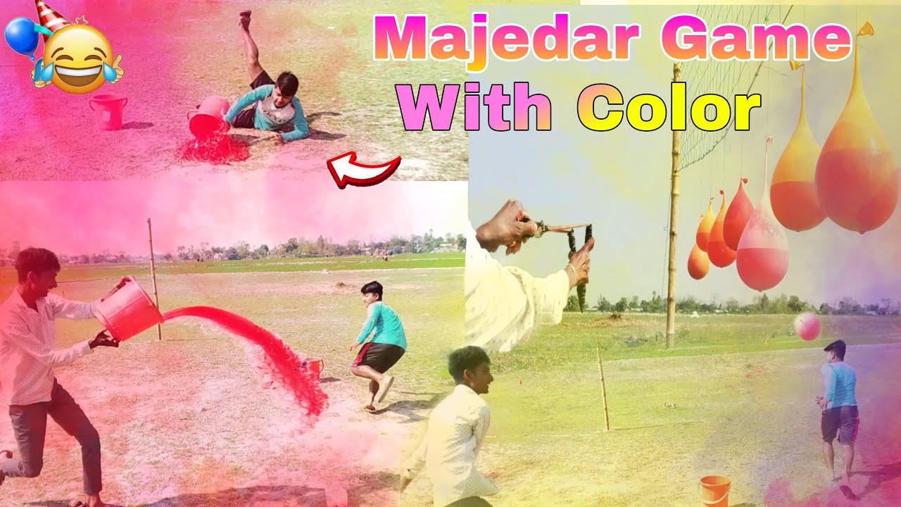 New Majedar Game With Color. Best Balloon Game. Holi Color - YouTube