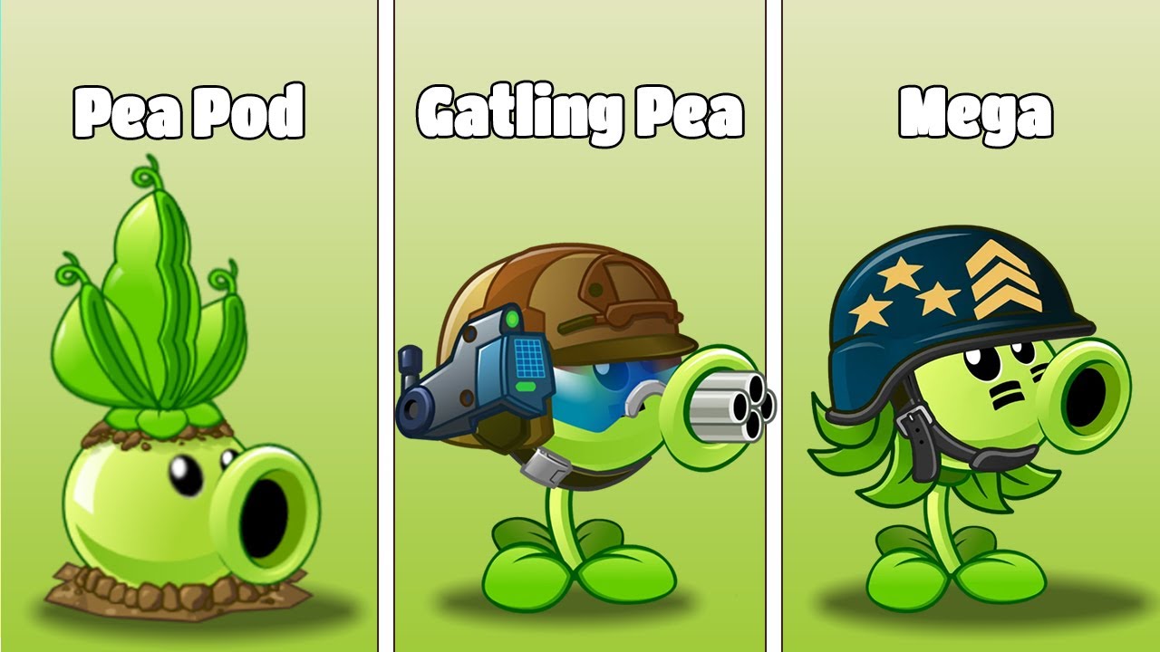 PvZ 2 Hard Challenge - Mega Gatling Pea and All Peashooter Level 1 Vs 6 ...