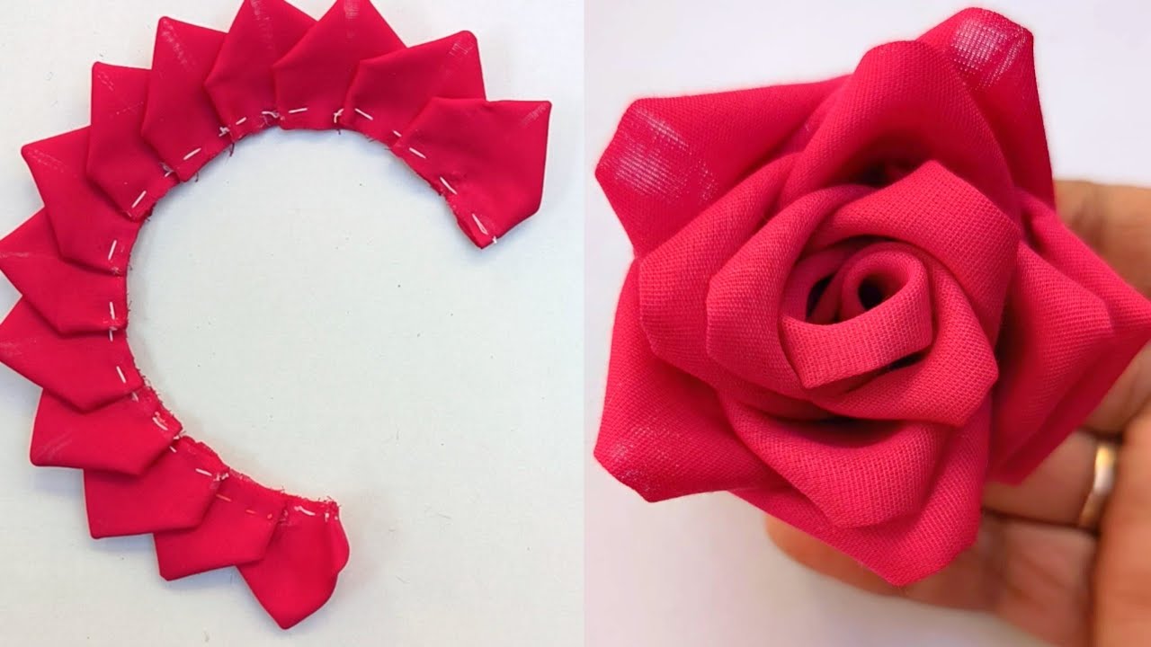 DIY: How to Make an Adorable Fabric Rose Flower ~in Just 5 Minutes ...