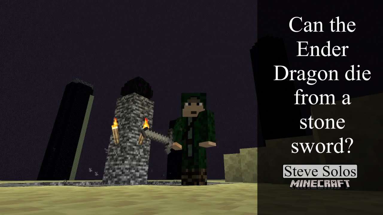 Ender Dragon Slain With Stone Sword! Minecraft E37 - YouTube