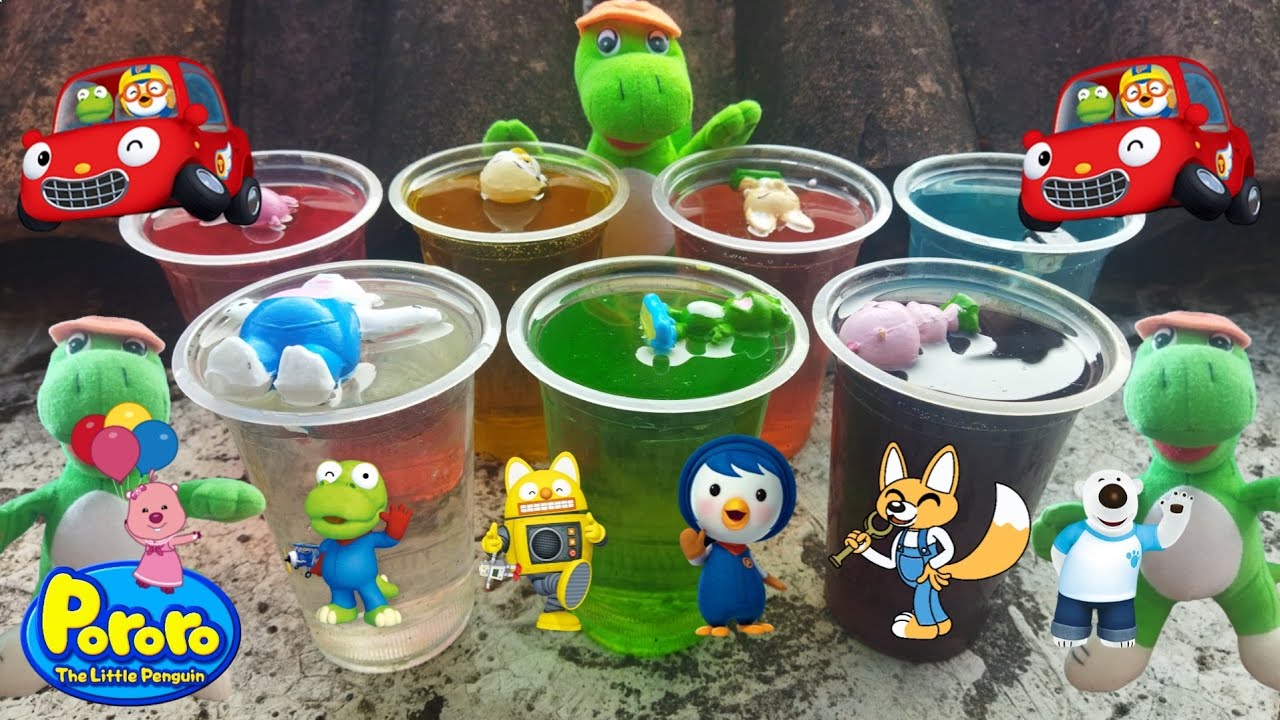 Pororo,crong,eddy,loopy,harry,patty,roddy,pobby,bermain air warna warni ...