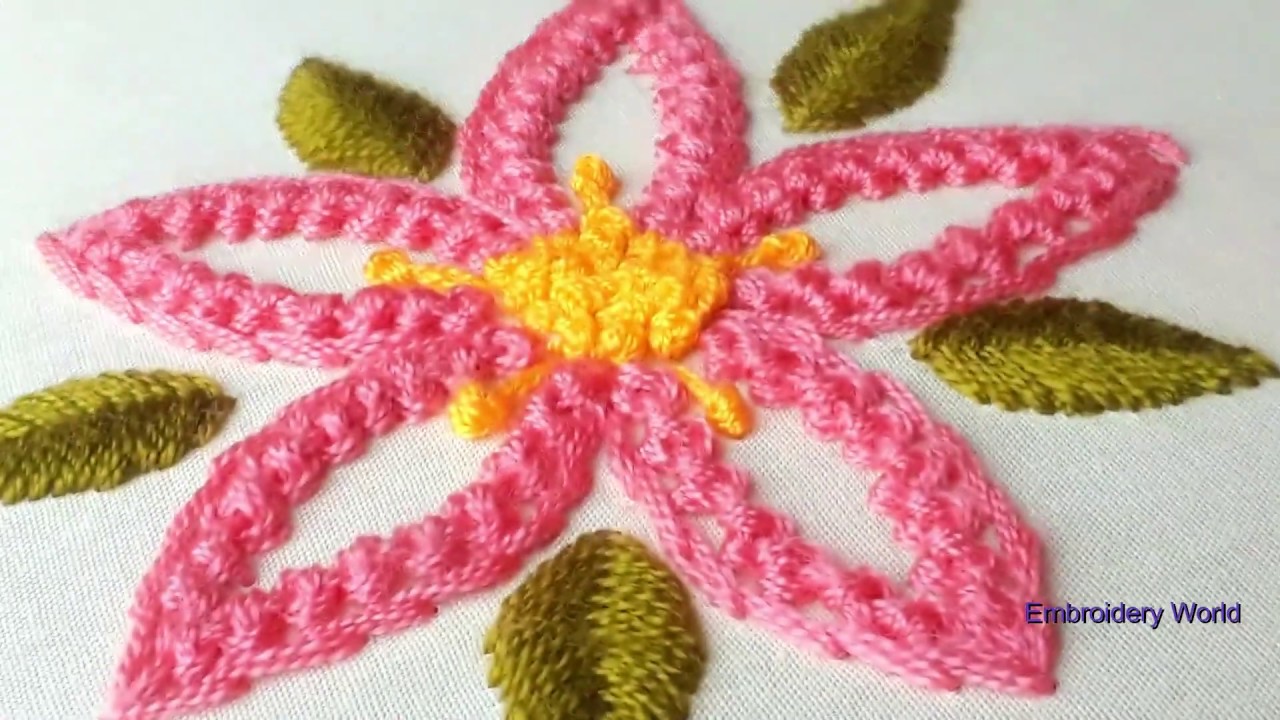 Hand embroidery beautiful fancy flower for beginner - YouTube