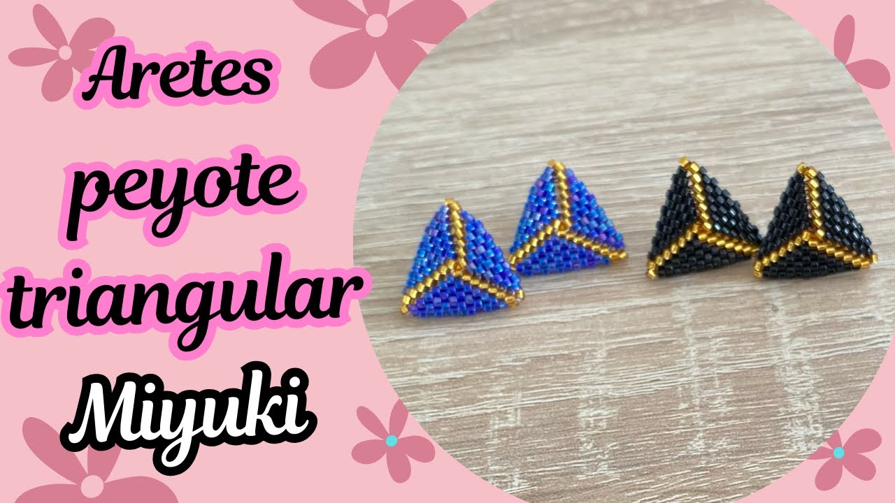 Aretes triangulares/peyote triangular/aretes miyuki principiantes - YouTube