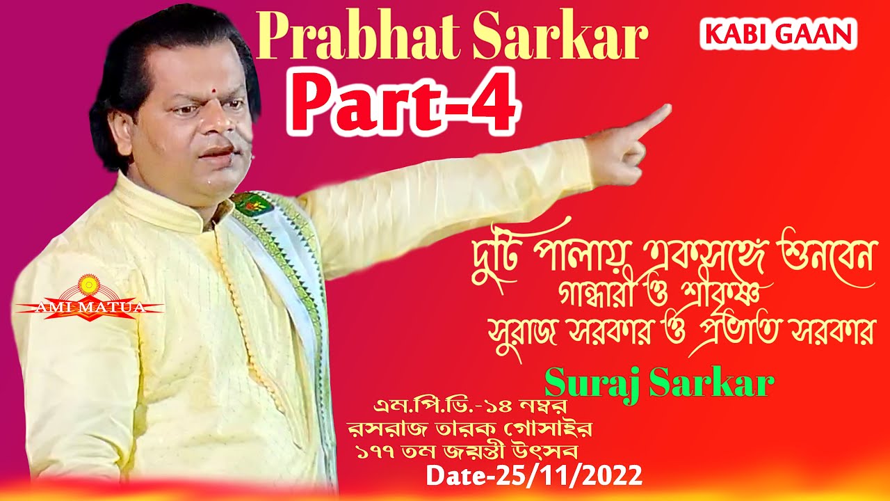 Suraj Sarkar O Prabhat Sarkar Part 4 | Kobi gaan | সুরাজ সরকার ও প্রভাত সরকার | গান্ধারী ও ...