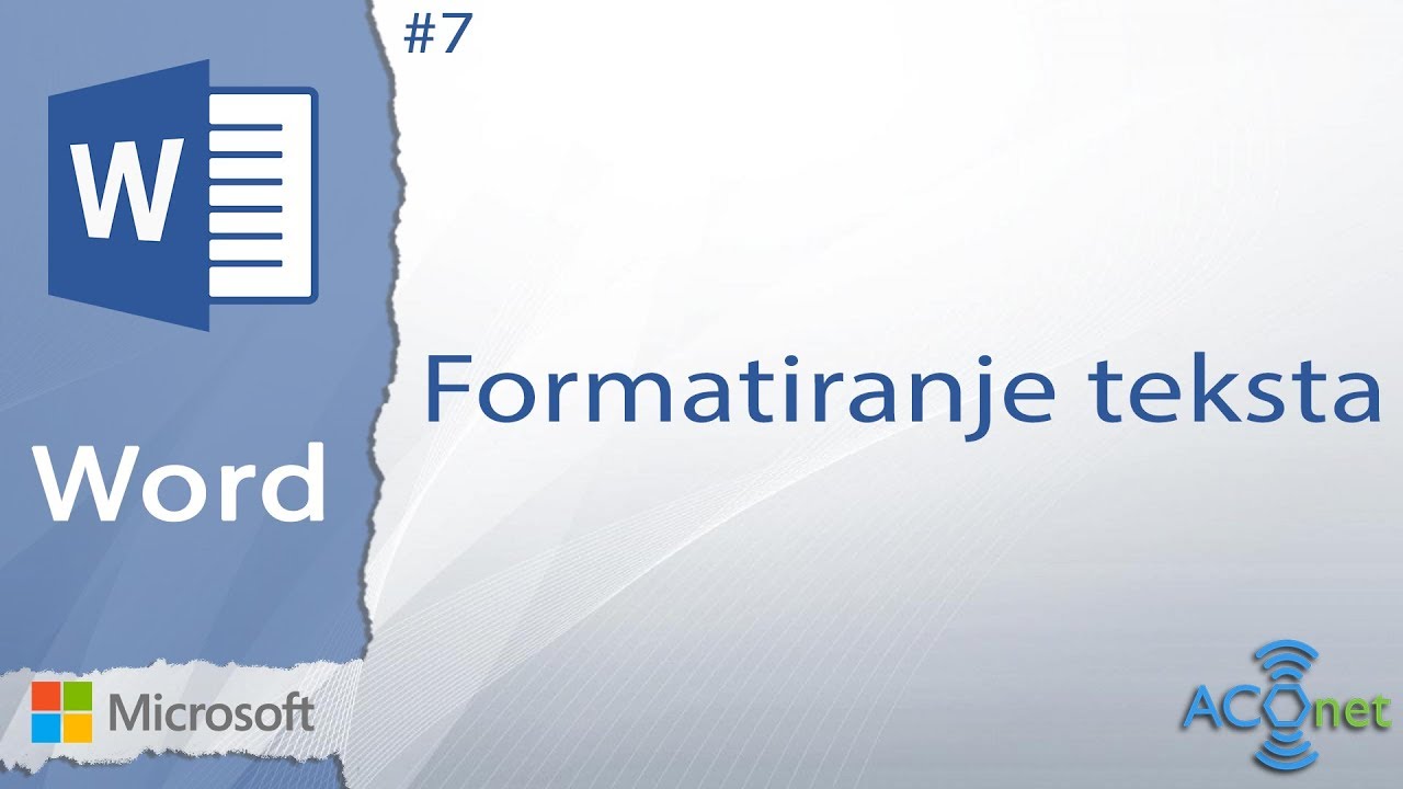 MICROSOFT WORD: Formatiranje teksta (lekcija 7) - YouTube