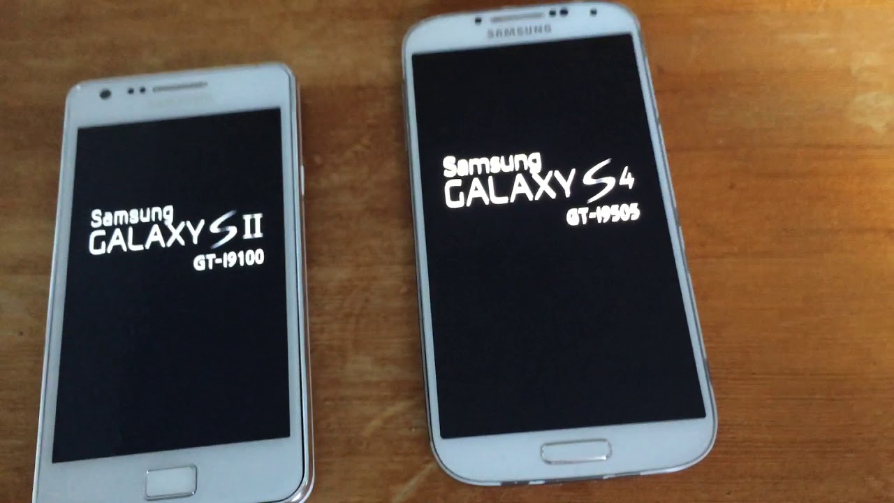 Samsung Galaxy S2 vs Samsung Galaxy S4 startup test - YouTube