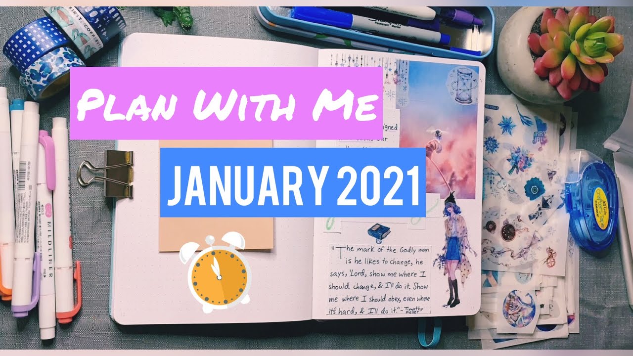 PLAN WITH ME I January 2021 I bullet journal - YouTube