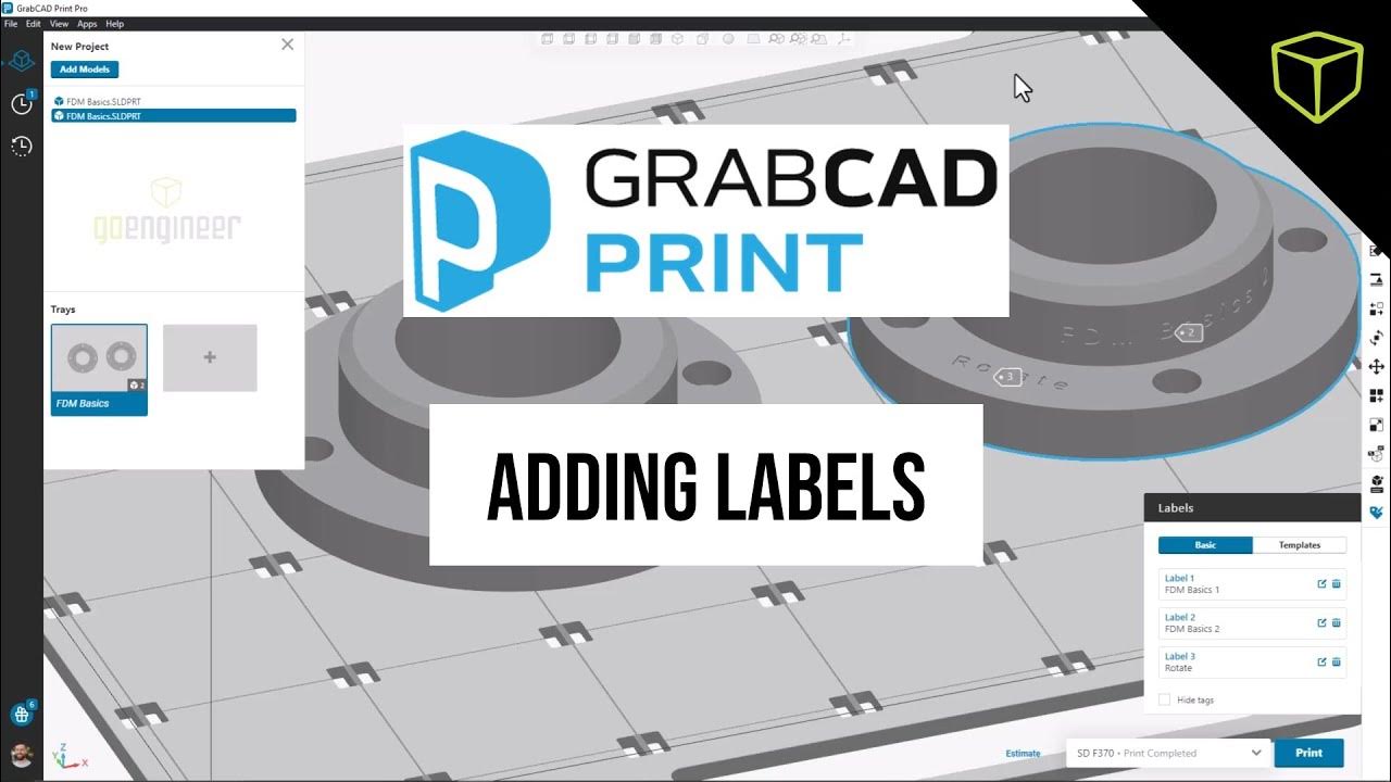 GrabCAD Print Pro Tutorial - Adding Labels - YouTube