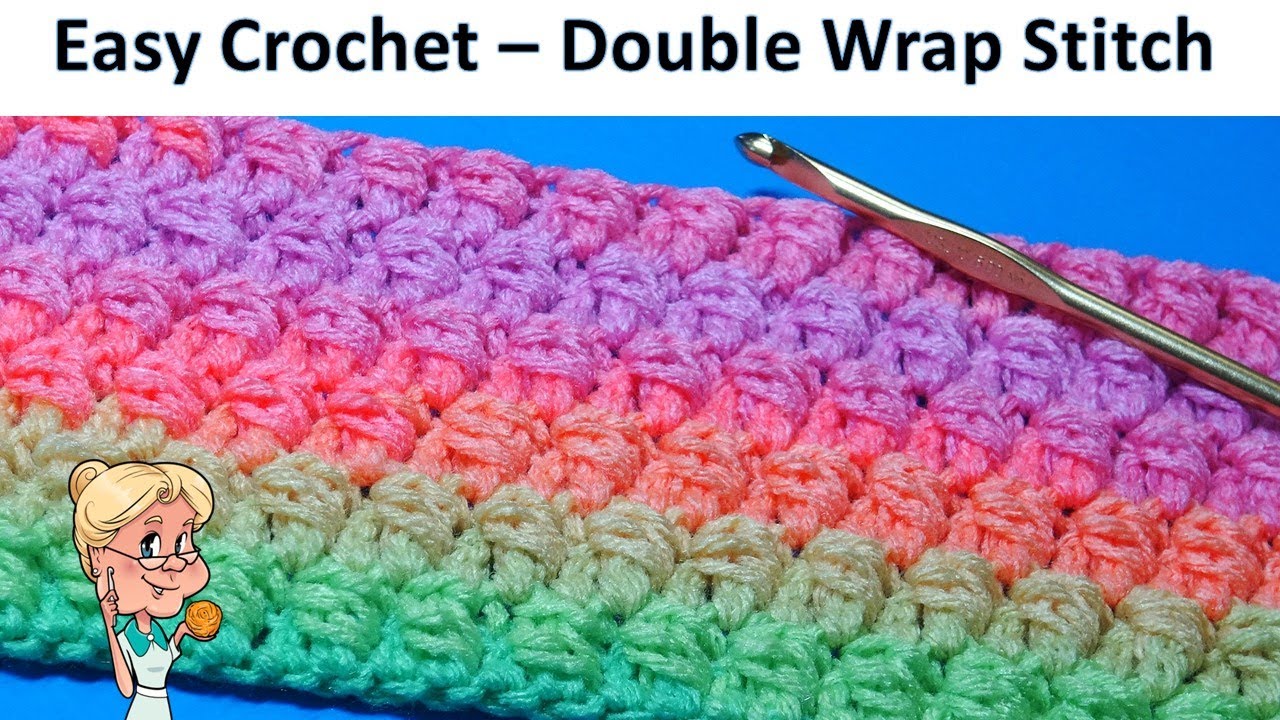 EASY CROCHET Double Wrap Stitch - Crochet Tutorial - Stitch of the Week ...