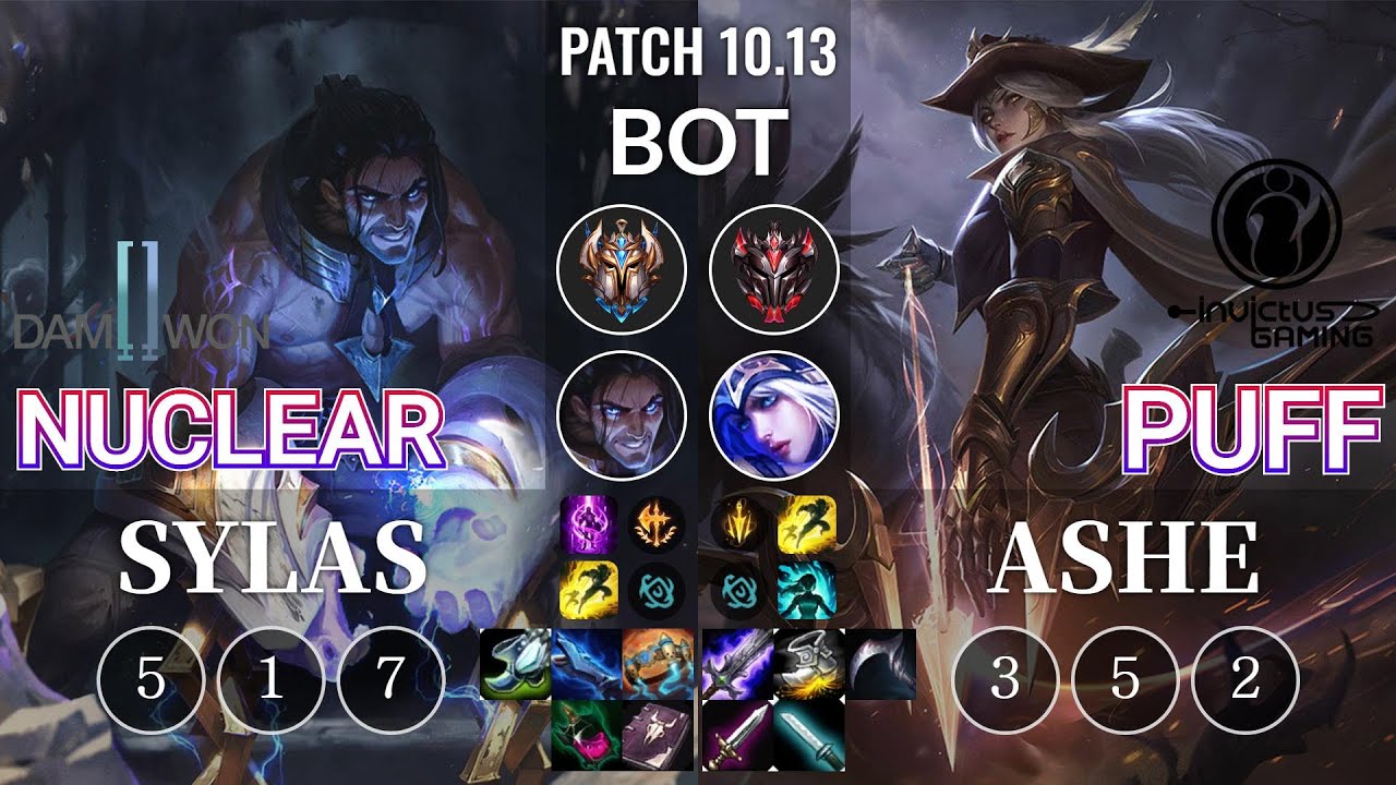 DWG Nuclear Sylas vs IG Puff Ashe Bot - KR Patch 10.13 - YouTube