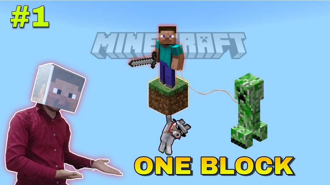 MINECRAFT ONE BLOCK CHALLENGE #1🤩 , gone wrong !! - YouTube