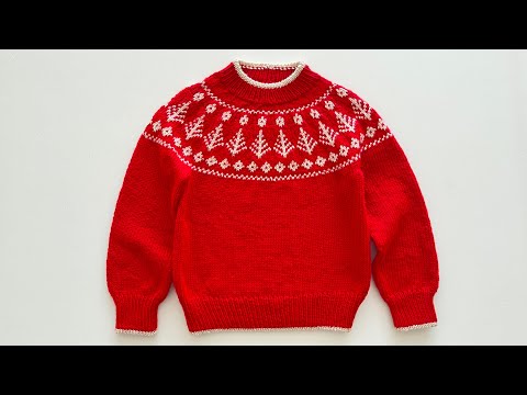 Pine Sweater / Yuvarlak Robalı Çocuk Kazağı / Top down Sweater