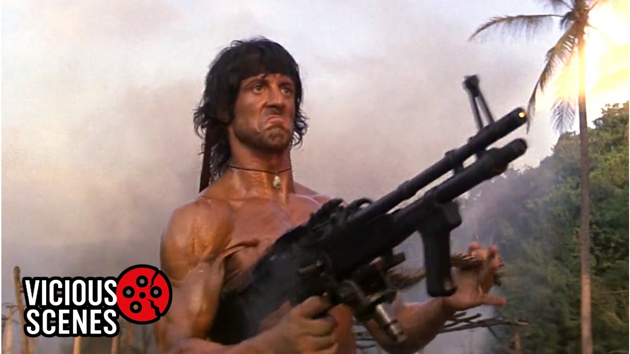 Rambo First Blood Part II (1985) - Helicopter Attack Scene | Vicious ...