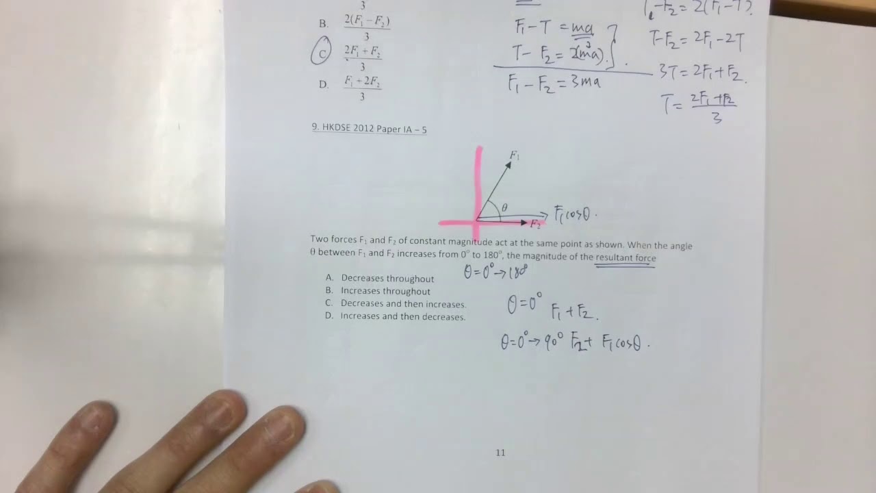 [秒殺 DSE Physics]Past Paper: HKDSE 2012 1A Q5 - YouTube