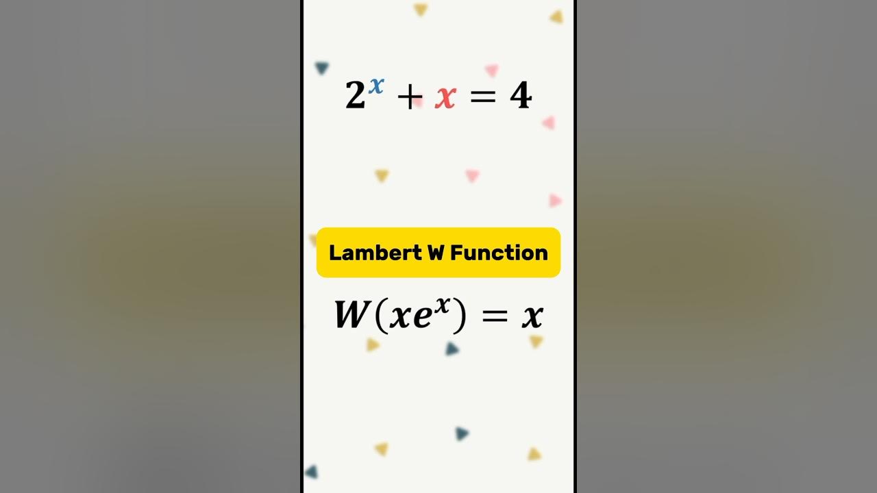 Solving equations with lambert w function #shorts - YouTube