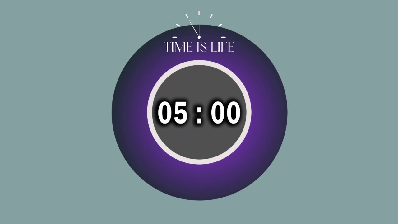 5 MINUTES *TIMER* 5min TIME CLOCK - ALARM Circular Theme 🛞 - YouTube