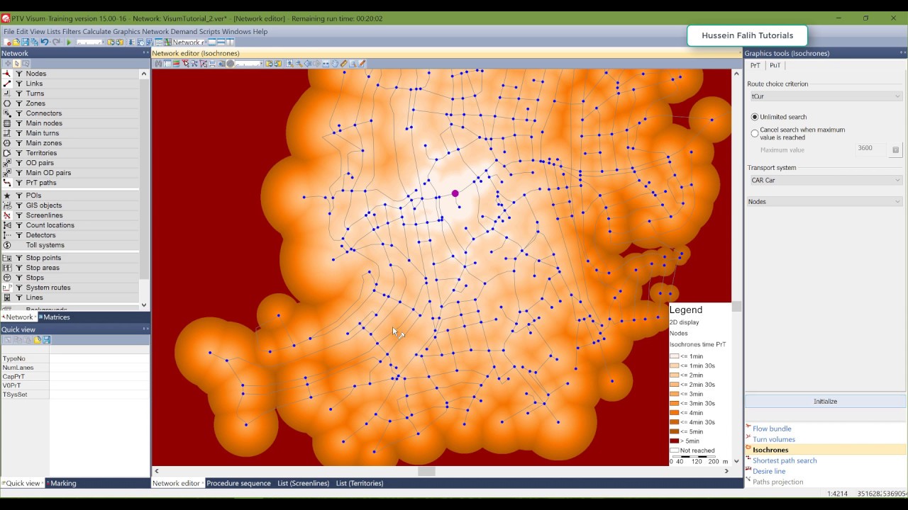 PTV VISUM Tutorial - Lesson 6 - Post Traffic Assignmment Analysis II ...