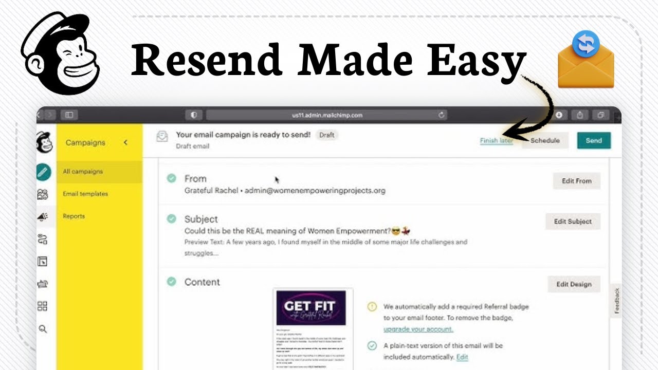 How to resend an Email in MailChimp (campaign replay) - YouTube