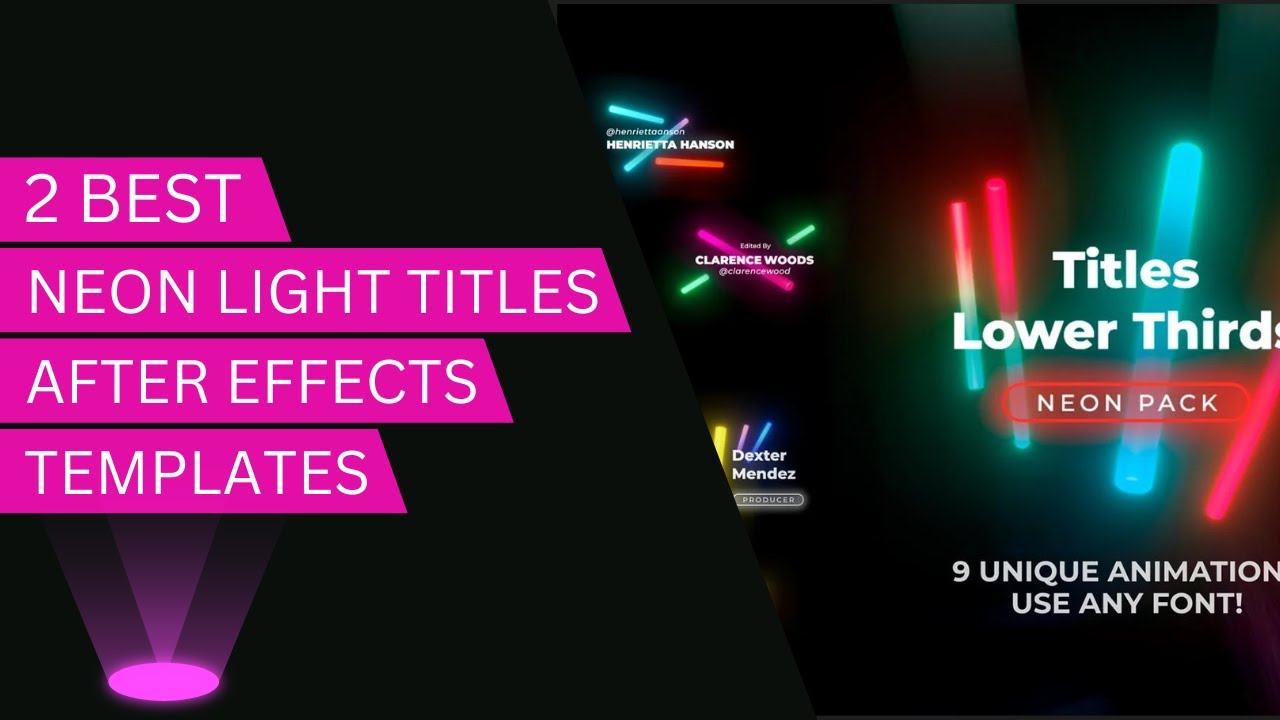 2 Best Neon Light Titles After Effects Template - YouTube