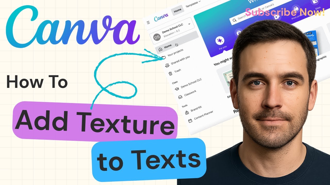 How To Add Texture To Text In Canva | Canva Tutorial 2025 - YouTube