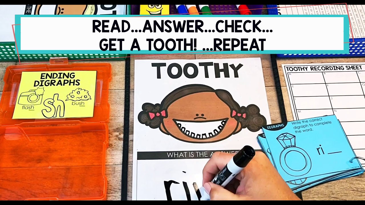 Reading Toothy Task Cards - YouTube