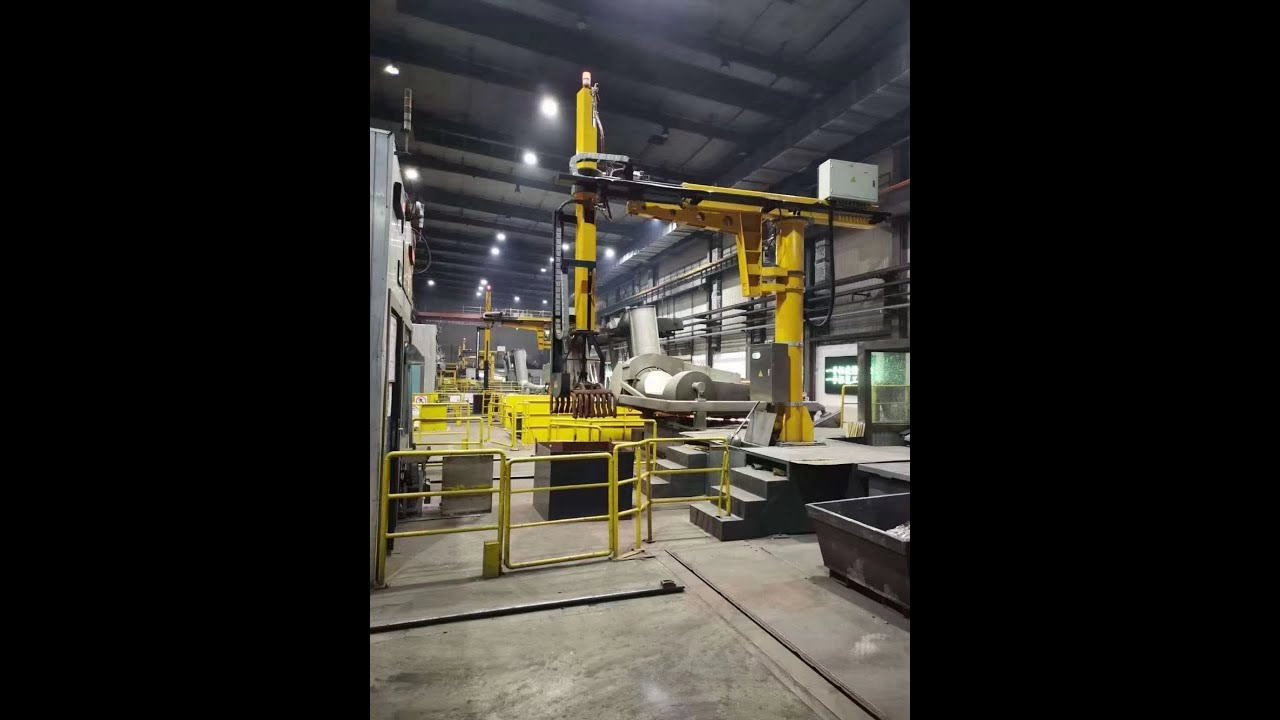 Electric furnace automatic slag removal robot - YouTube