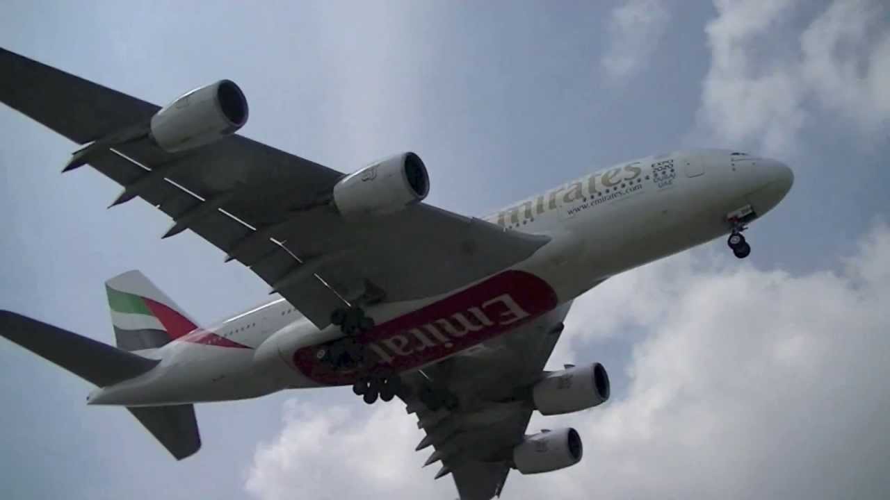 Beautiful Emirates A380 Landing and Take-off - YouTube