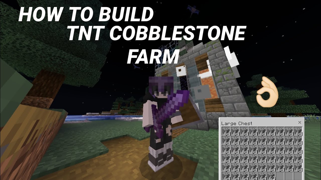 HOW TO BUILD SIMPLE AUTOMATIC COBBLESTONE FARM !! [ MCPE 1.20 ] - YouTube