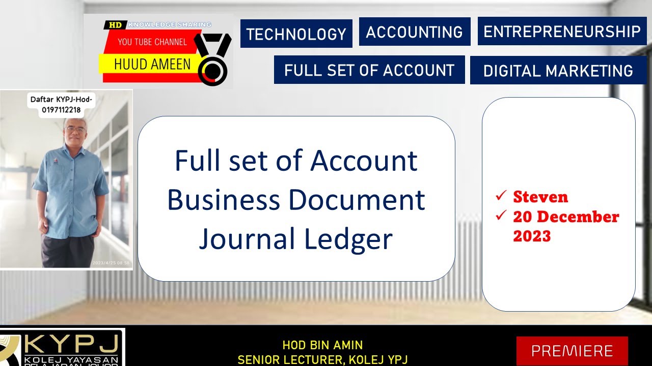 Full set of Account Business Document Journal Ledger Steven Lecture ...