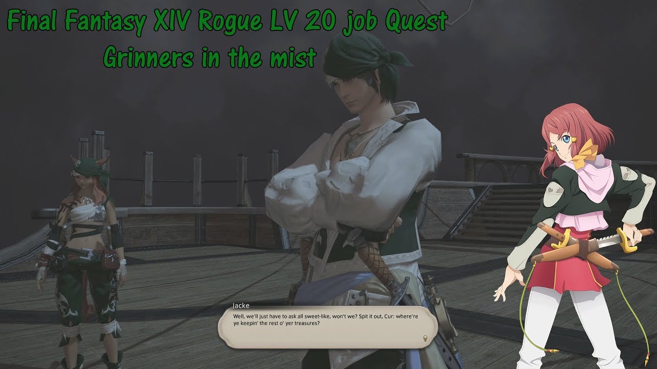 Final Fantasy XIV Rogue LV 20 job Quest Grinners in the mist - YouTube