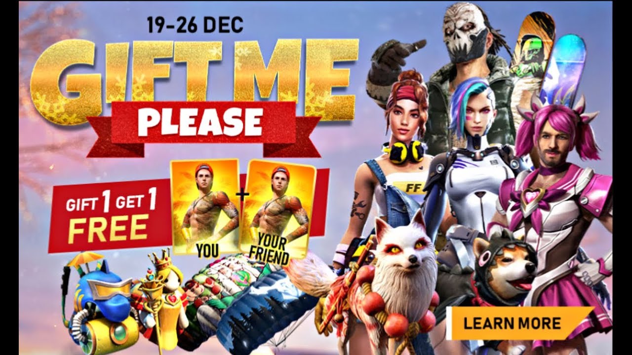 FREEFIRE NEW EVENT GIFT ME PLEASE EVENT FULL DETAIL - GIFT 1 AND GET 1 ...