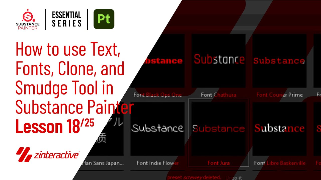 How to use Text, Fonts, Clone Tool, and Smudge Tool in Substance ...