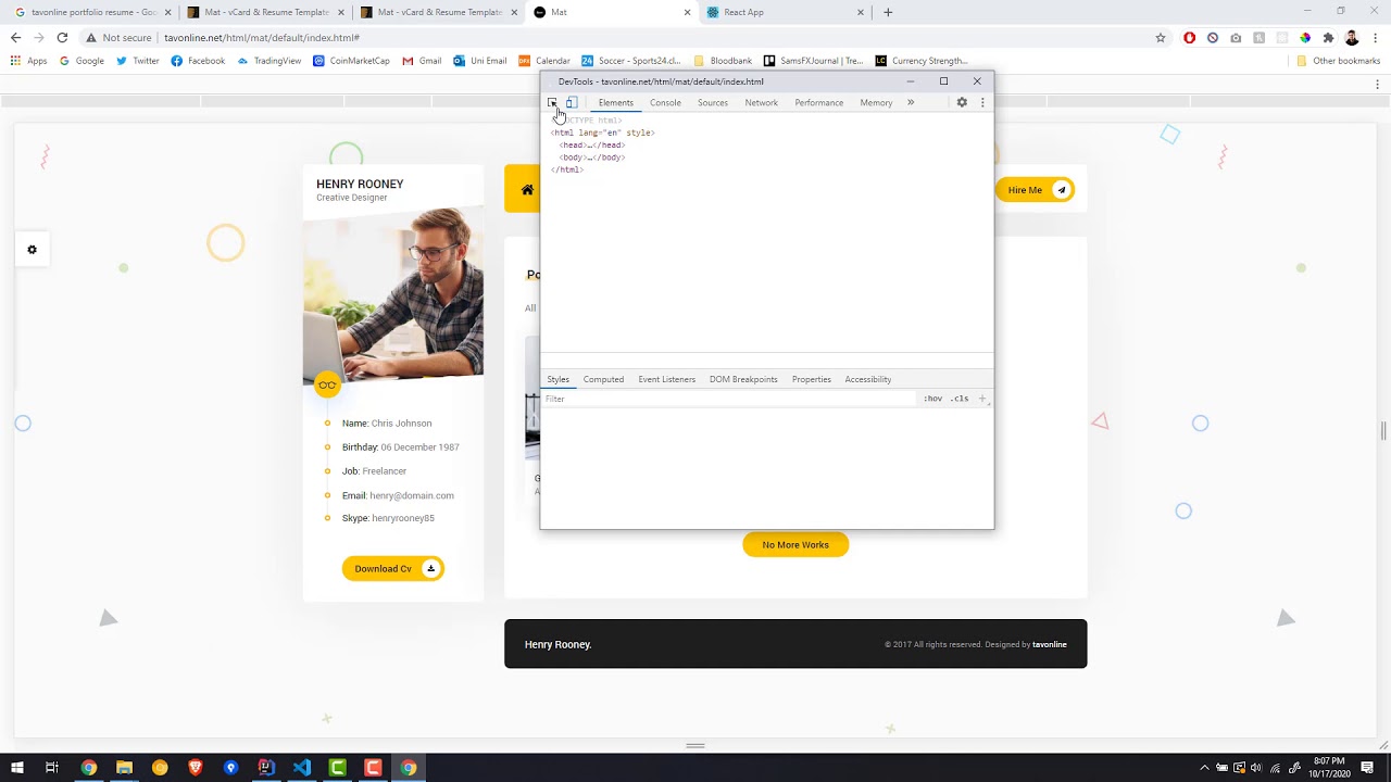 REACT JS Portfolio part 3 - Profile Component - YouTube