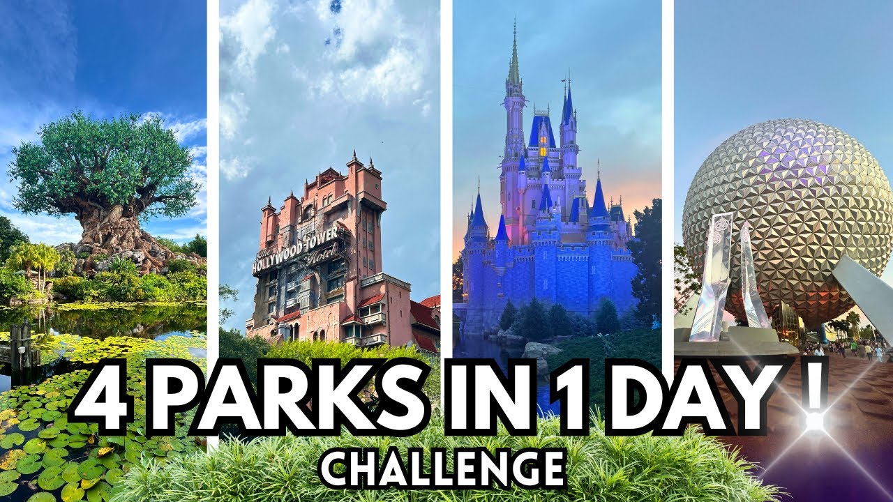 4 PARKS in 1 DAY challenge - Walt Disney World - YouTube