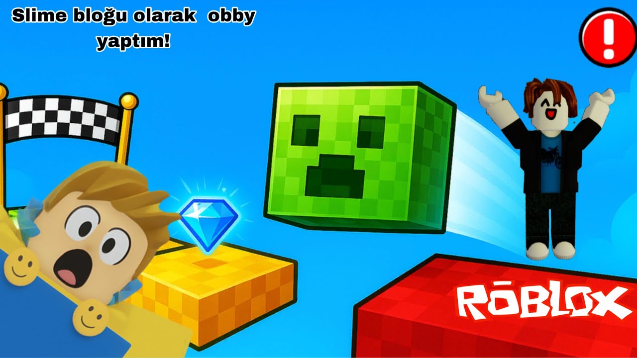 Slime bloğu olarak obby yaptım! | ROBLOX - YouTube