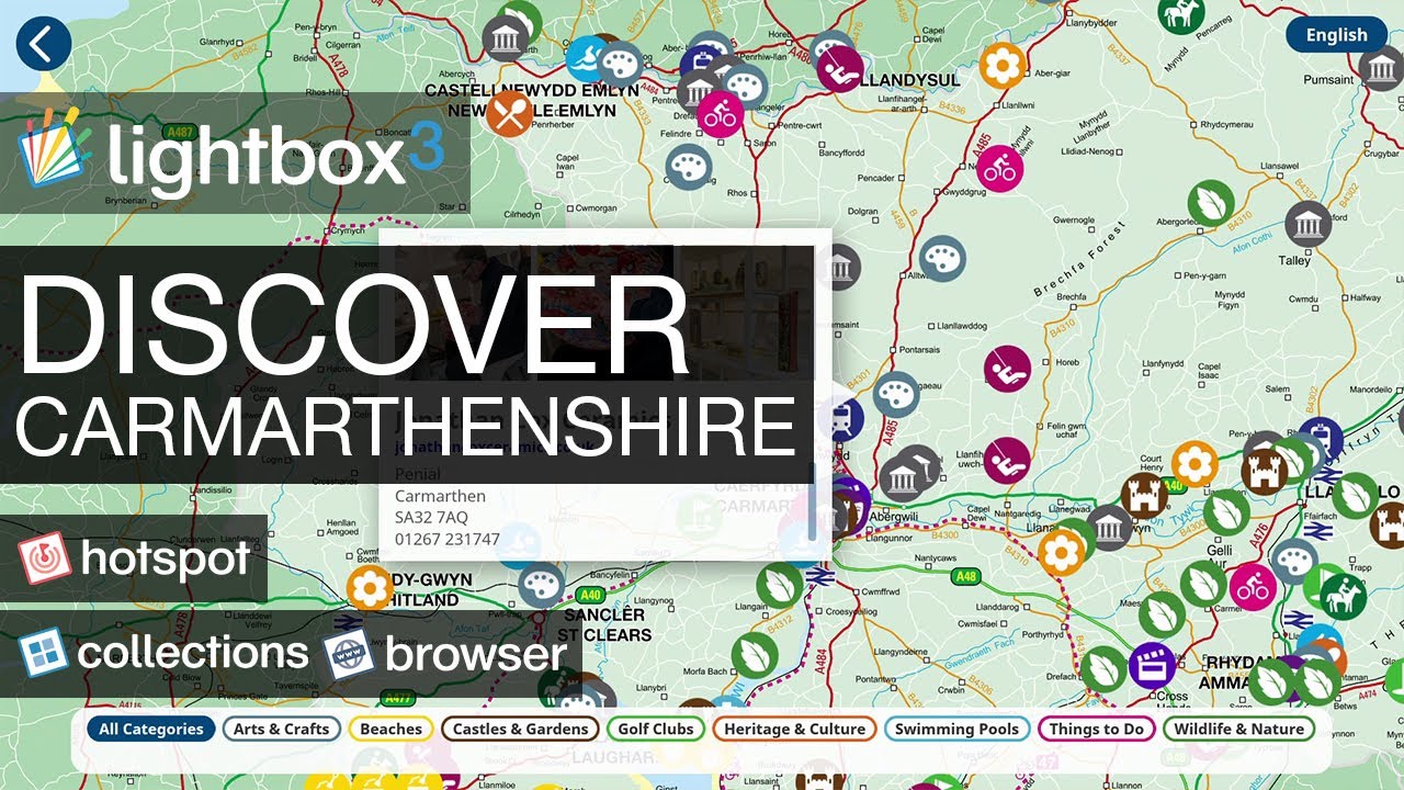 Discover Carmarthenshire - Lightbox 3 Hotspot, Collections & Web Browser - YouTube