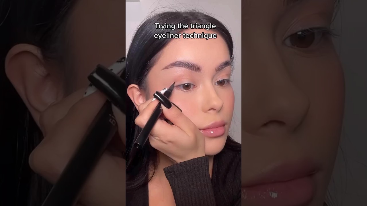 Viral Triangle Eyeliner Hack😱 ||#shorts#youtubeshorts #makeup# ...