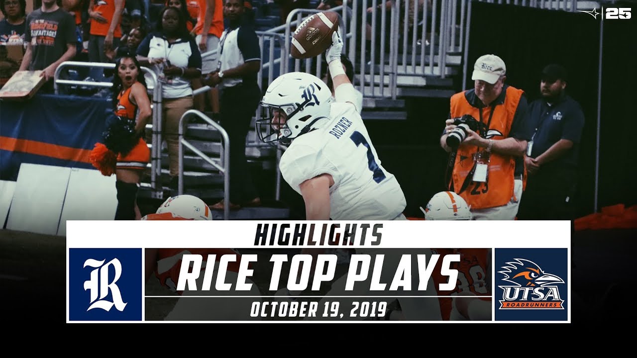 Rice Football Top Plays vs. UTSA (2019) | Stadium - YouTube