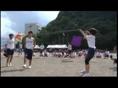 2013 Japanese junior high school  Sports festival  中学校運動会　縄跳び  Jump rope