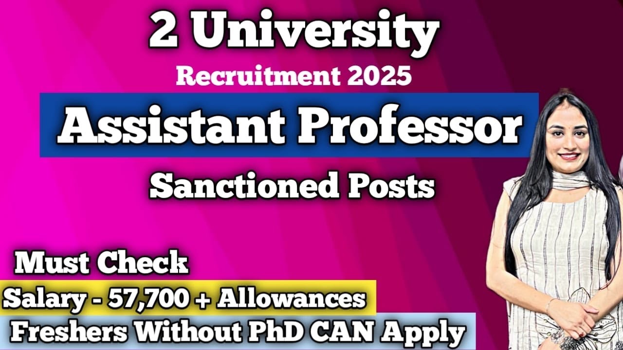 Assistant Professor Vacancy May 2025 | State University Assistant ...