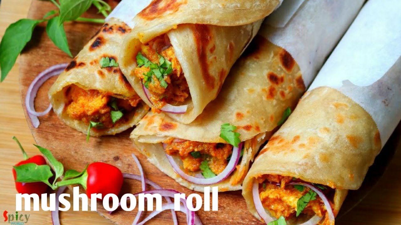 காளான் சப்பாத்தி || mushroom chapathi roll in tamil || chapathi roll ...