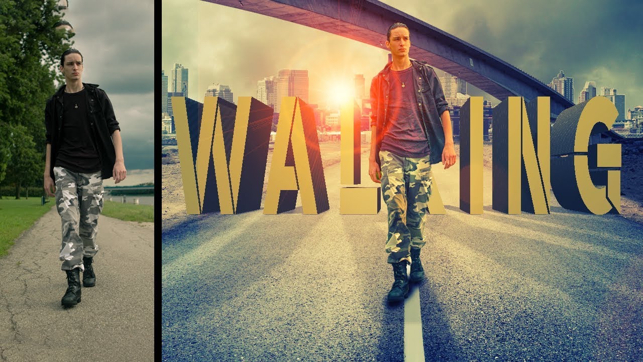 3d text photo manipulation | photoshop tutorial beginner - YouTube